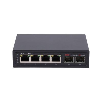 China 6 Port Gigabit PoE Switch With SFP Fiber Ports For High Power Network Devices for sale