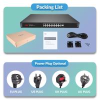 China Plug and Play 18 Port Gigabit PoE Switch With 1200W IEEE 802.3 Bt/Af/At Support for sale