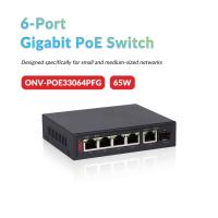 China 6 Port Gigabit PoE Switch 30W Per Port 12Gbps Switching Capacity For IP Surveillance for sale