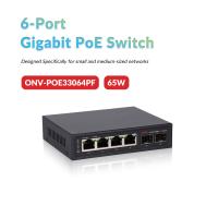 China 6 Port Gigabit PoE Switch With 30W PoE Per Port And Gigabit Uplink SFP Ports for sale