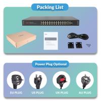China 28 Port Gigabit PoE Switch With IEEE802.3af Support For High Density Power Supply for sale
