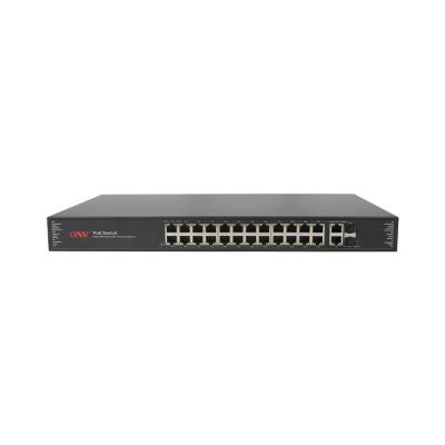 China 28 Port Gigabit PoE Switch With IEEE802.3af Support For High Density Power Supply for sale