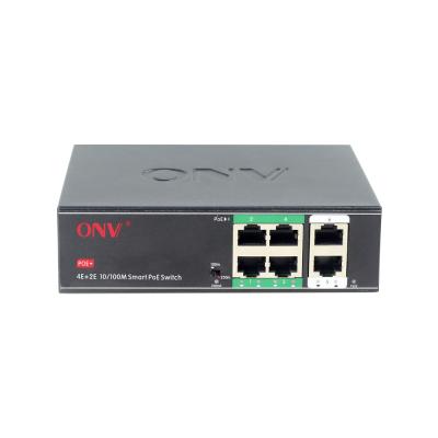 China 6 Port 10/100M PoE Network Switch 65W Total Power For CCTV Surveillance for sale