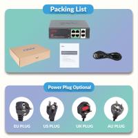 China 6 Port 10/100M PoE Network Switch 65W Total Power For CCTV Surveillance for sale