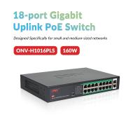China Desktop Fanless 18 Port Gigabit Uplink PoE Switch With 16x10/100M RJ45 Ports for sale