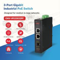 China Unmanaged 3 Port Gigabit Industrial PoE Fiber Switch DIN Rail Mountable Plug and Play for sale