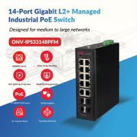 China 14 Port Industrial Fiber Gigabit PoE Switch Wide Temperature For Long Distance Networks for sale