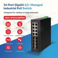 China 16 Port Gigabit Industrial PoE Switch Vibration Resistant for Long Distance Networks for sale