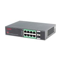 China Plug And Play 10 Port Gigabit PoE Switch With 8 PoE + 2 SFP Ports 120W for sale