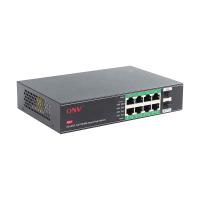 China Plug And Play 10 Port Gigabit PoE Switch With 8 PoE + 2 SFP Ports 120W for sale