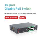 China Plug And Play 10 Port Gigabit PoE Switch With 8 PoE + 2 SFP Ports 120W for sale