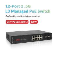 China 12 Port 2.5G Managed PoE Switch Shock Resistant With L3 Network Management for sale