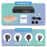 China 10 Port Gigabit Managed PoE Switch With 30W Per Port And 20Gbps Switching Capacity for sale