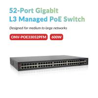China 52 Port Gigabit Managed PoE Switch 600W Power Supporting IPv4 IPv6 Management for sale