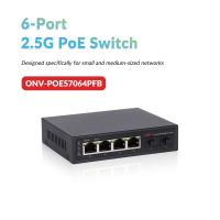 China Enterprise Grade 6 Port 2.5G PoE Switch With SFP+ Fiber Ports Easy Installation for sale