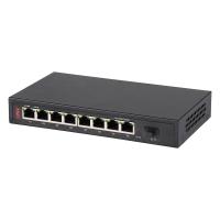 China 9 Port 2.5G Unmanaged PoE Switch With Uplink SFP+ Fiber Port For Surveillance Systems for sale