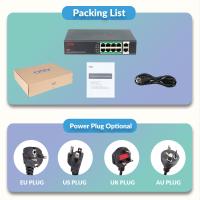 China Unmanaged 10 Port Gigabit PoE Switch 30W Per Port For Enterprise Networks for sale