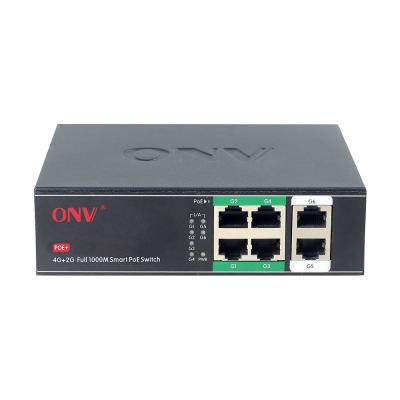 China Unmanaged 6 Port Gigabit PoE Switch With 30W Per Port And IEEE802.3af/At for sale