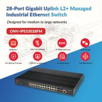 China 28 Port Gigabit Managed  L2+ Industrial Ethernet Switch Shock Resistant Network Isolation for sale