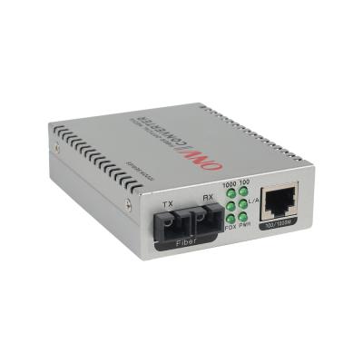 China Steel Housing 2 Port Gigabit Optical Fiber Converter With 1.25G SC Fiber Port for sale