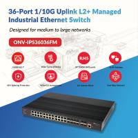 China 36-port 10G uplink managed industrial Ethernet switch with 176Gbps switching capacity for sale
