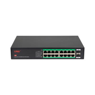 China 18 Port Gigabit PoE Switch Unmanaged With 30W Per Port Plug And Play Design for sale