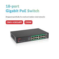 China 18 Port Gigabit PoE Switch Unmanaged With 30W Per Port Plug And Play Design for sale