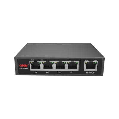 China 60W 4 Port Gigabit PoE Extender Waterproof For Long Distance Ethernet Transmission for sale