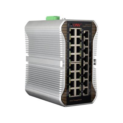 China 24-Port Gigabit L2+ Managed Ethernet Switch Industrial With Wire Speed Transmission for sale