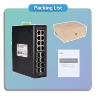 China Metal Housing 16 Port Gigabit Industrial Managed Poe Switch With SFP Fiber Ports for sale