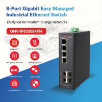 China 8 Port Gigabit Managed Industrial Ethernet Switch Fanless Cooling DIN Rail Mounting for sale