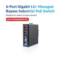 China 6 Port Gigabit Industrial PoE Switch With Bypass Function L2+ Network Management for sale