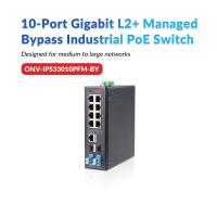 China 10 Port Gigabit Bypass Managed Industrial PoE Switch With IEEE 802.3af IEEE 802.3at for sale