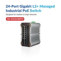China 24-Port Gigabit Industrial PoE Switch L2+ Network Management Fanless Cooling for sale
