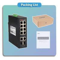 China 12 Port Gigabit Industrial Ethernet Switch With SFP Fiber Ports Plug And Play Operation for sale