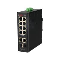 China 12 Port Gigabit Industrial Ethernet Switch With SFP Fiber Ports Plug And Play Operation for sale