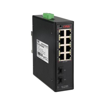 China 10 Port Gigabit Easy Managed Industrial Ethernet Switch With SFP Fiber Ports for sale