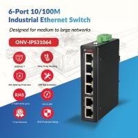 China 6 Port 10/100M Industrial Ethernet Switch Unmanaged Plug And Play Operation for sale