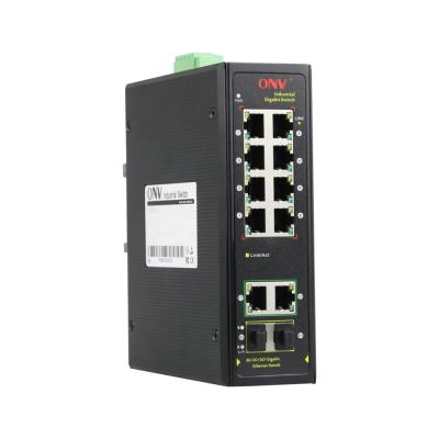 China 12 Port Gigabit Uplink Industrial Ethernet Fiber Switch Unmanaged No Configuration for sale