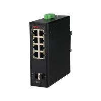 China 10-Port Gigabit Industrial Ethernet Switch With 8*10/100/1000M RJ45 Ports DIN Rail Mounting for sale
