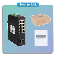 China 10-Port Gigabit Industrial Ethernet Switch With 8*10/100/1000M RJ45 Ports DIN Rail Mounting for sale
