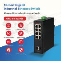 China 10-Port Gigabit Industrial Ethernet Switch With 8*10/100/1000M RJ45 Ports DIN Rail Mounting for sale