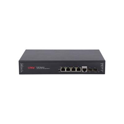 China 6 Port Gigabit Managed PoE Switch With SFP Fiber Ports And 30W PoE Power for sale