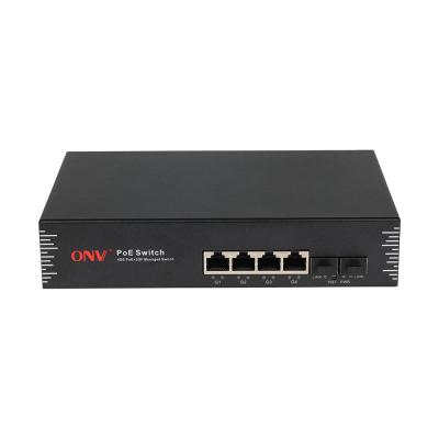 China 6-port Gigabit Easy Managed PoE Switch with SFP Fiber Ports and 30W Power per Port for sale