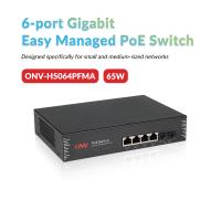 China 6-port Gigabit Easy Managed PoE Switch with SFP Fiber Ports and 30W Power per Port for sale