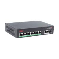 China 11 Port Unmanaged Gigabit PoE Switch With 30W PoE+ And SFP Fiber Uplink for sale