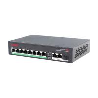 China 11 Port Unmanaged Gigabit PoE Switch With 30W PoE+ And SFP Fiber Uplink for sale