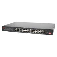 China 28-port Gigabit Easy Managed PoE Switch with 30W per Port and SFP Fiber Uplink for sale
