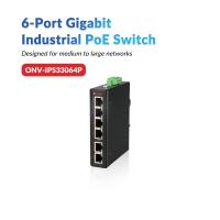 China 6-port Gigabit Industrial PoE Switch with 30W per Port and DIN Rail Mountable for sale