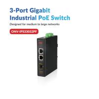 China 3-port Gigabit Industrial PoE Switch with 30W per Port and Smart Power Supply for sale